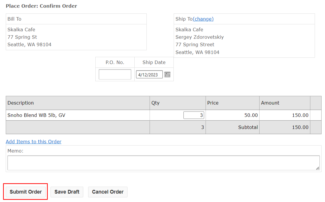 Guide on Placing Order of Ingredients and Supplies - Skalka